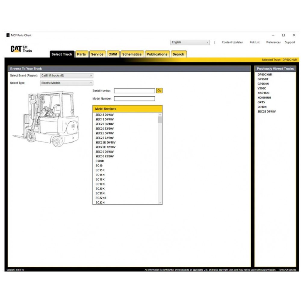 Caterpillar Forklift Truck EPC MCFA/MCFE/MCFS VMware 2019