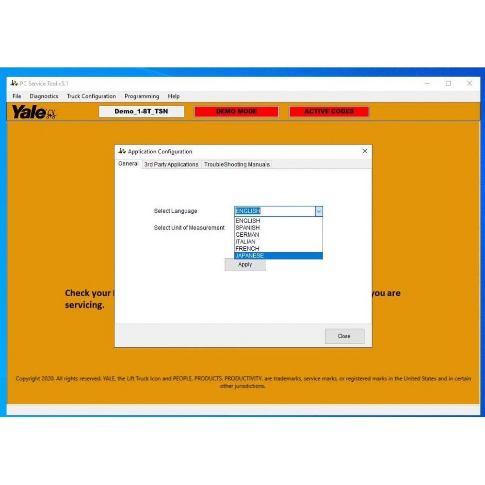 Yale PC Service Tool V5.1 Forklift Diagnostic Software 2023
